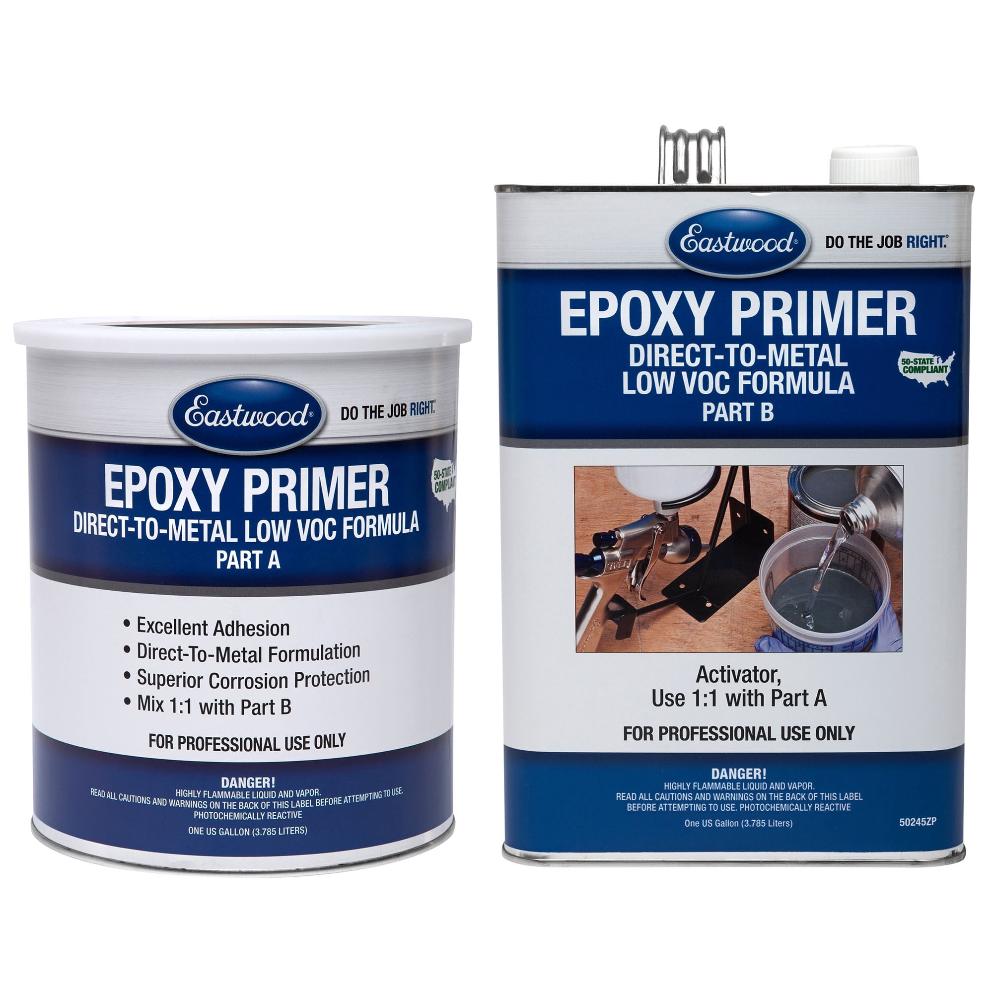 Eastwood Epoxy Primer Black Autobody Paint and Activator - 2 Gallon Kit ...