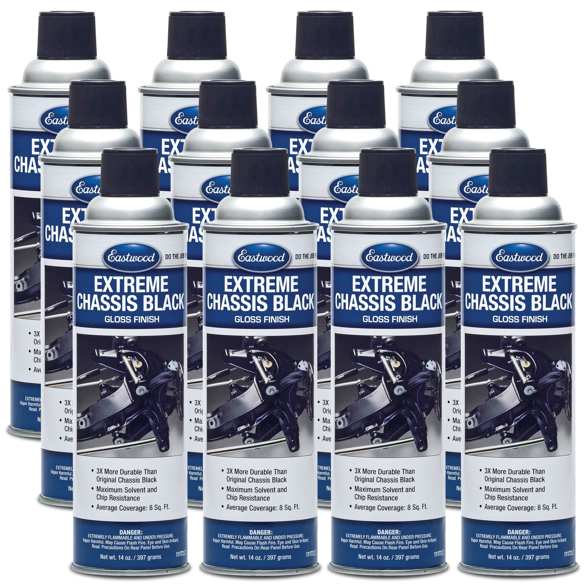 Eastwood Extreme Chassis Black High Gloss Aerosol Spray Paint 14 oz 12 ...