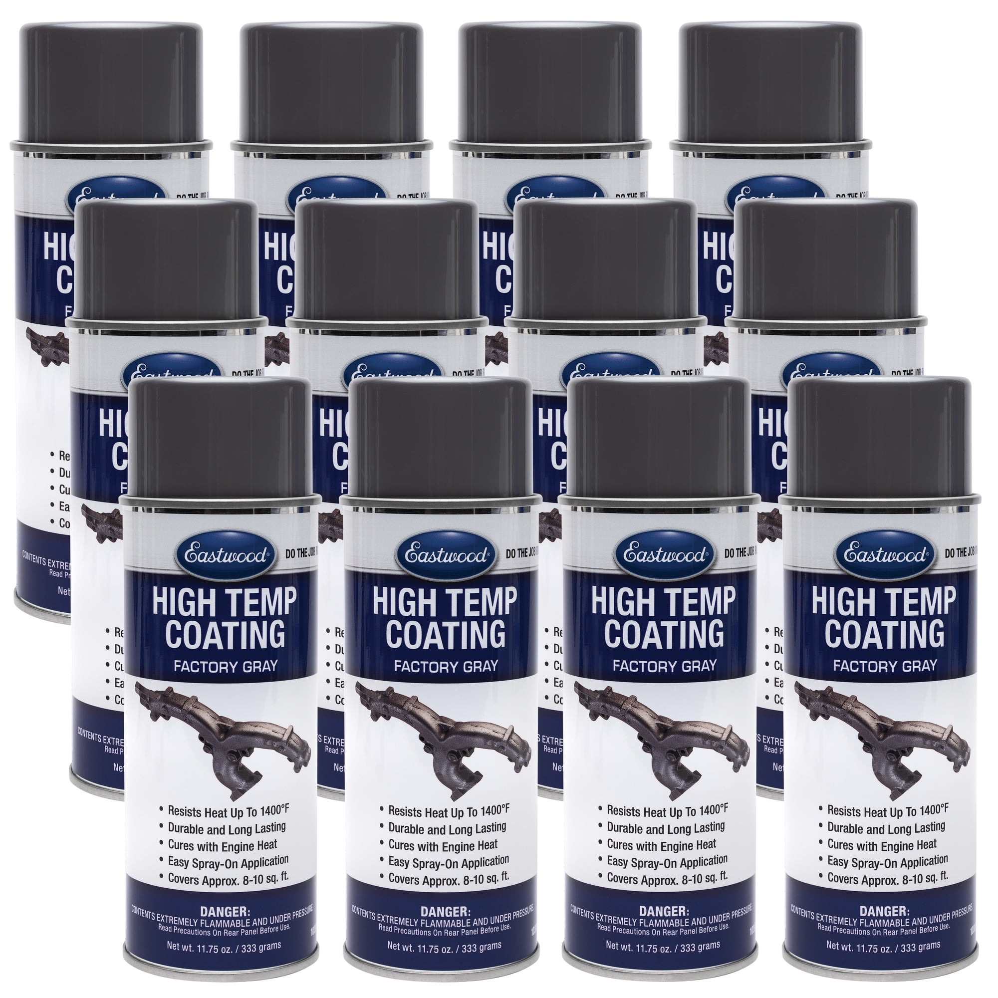Eastwood High Temperature Factory Gray Exhaust Manifold Coating Paint ...