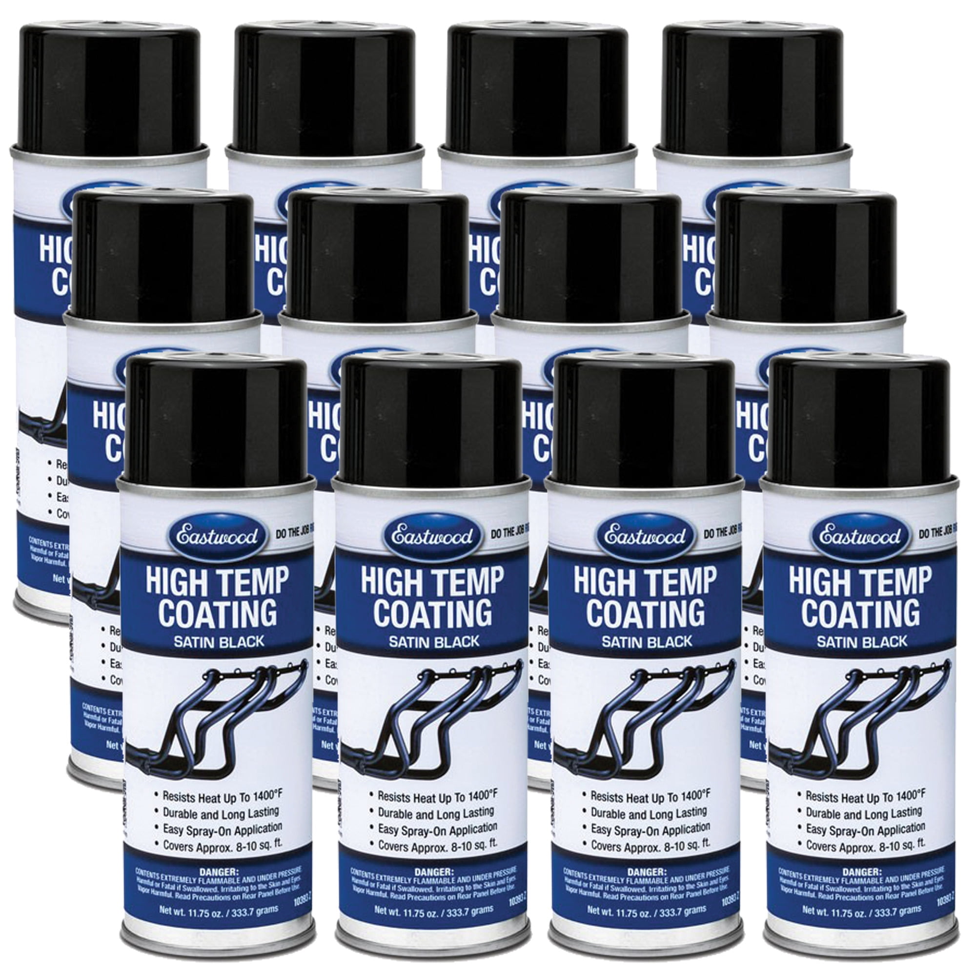 Eastwood High Temperature Satin Black Exhaust Manifold Coating Paint ...
