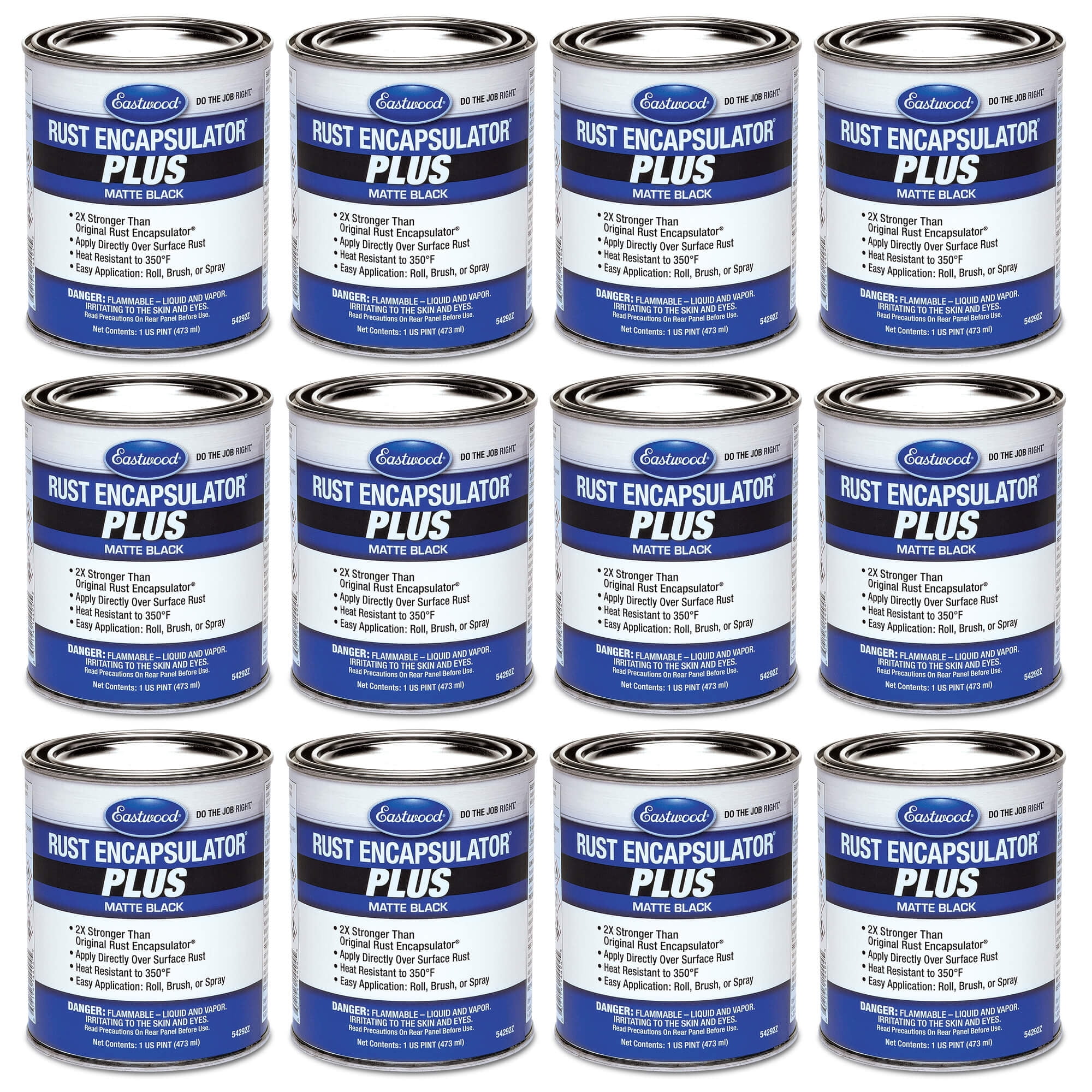 Eastwood Matte Black Rust Encapsulator Plus 1 Pint - 12 Pack - Walmart.com