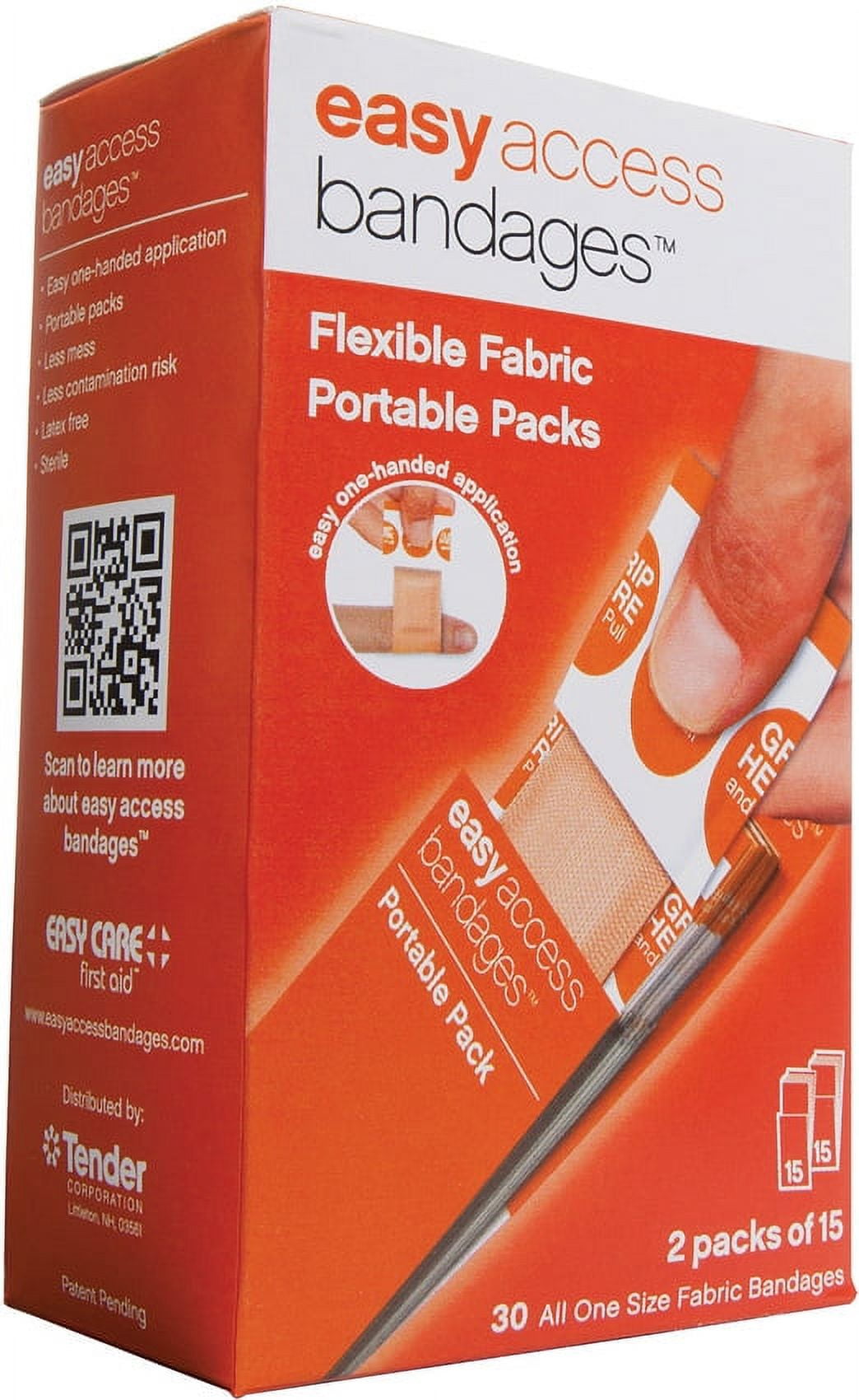 Easy Access Bandages Flexible Fabric Portable Packs Latex Free, 1 x 3 ...