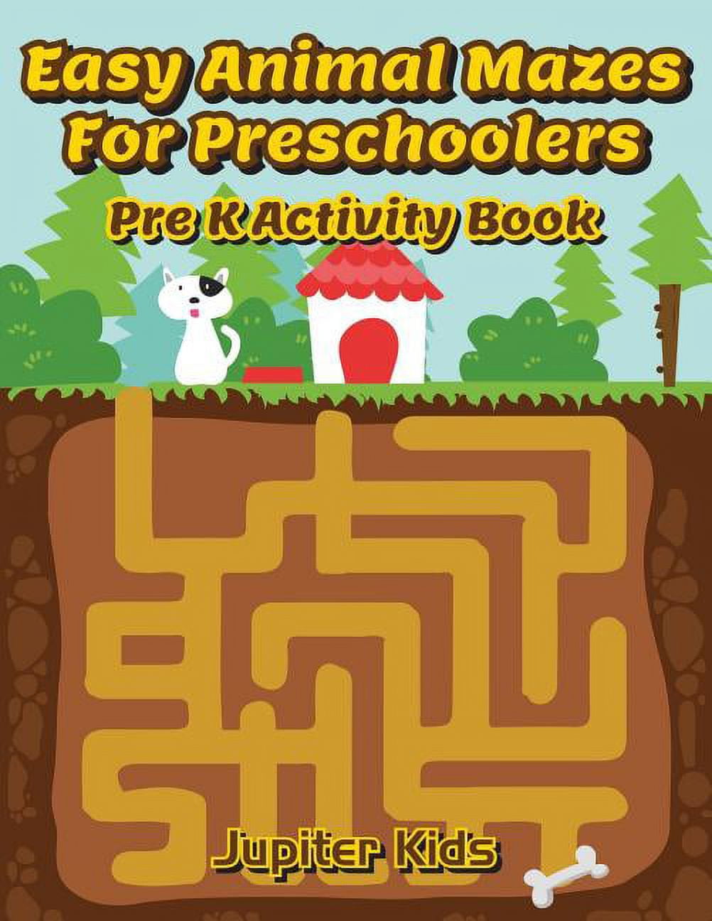 Easy Animal Mazes For Preschoolers: Pre K Activity Book (Paperback ...