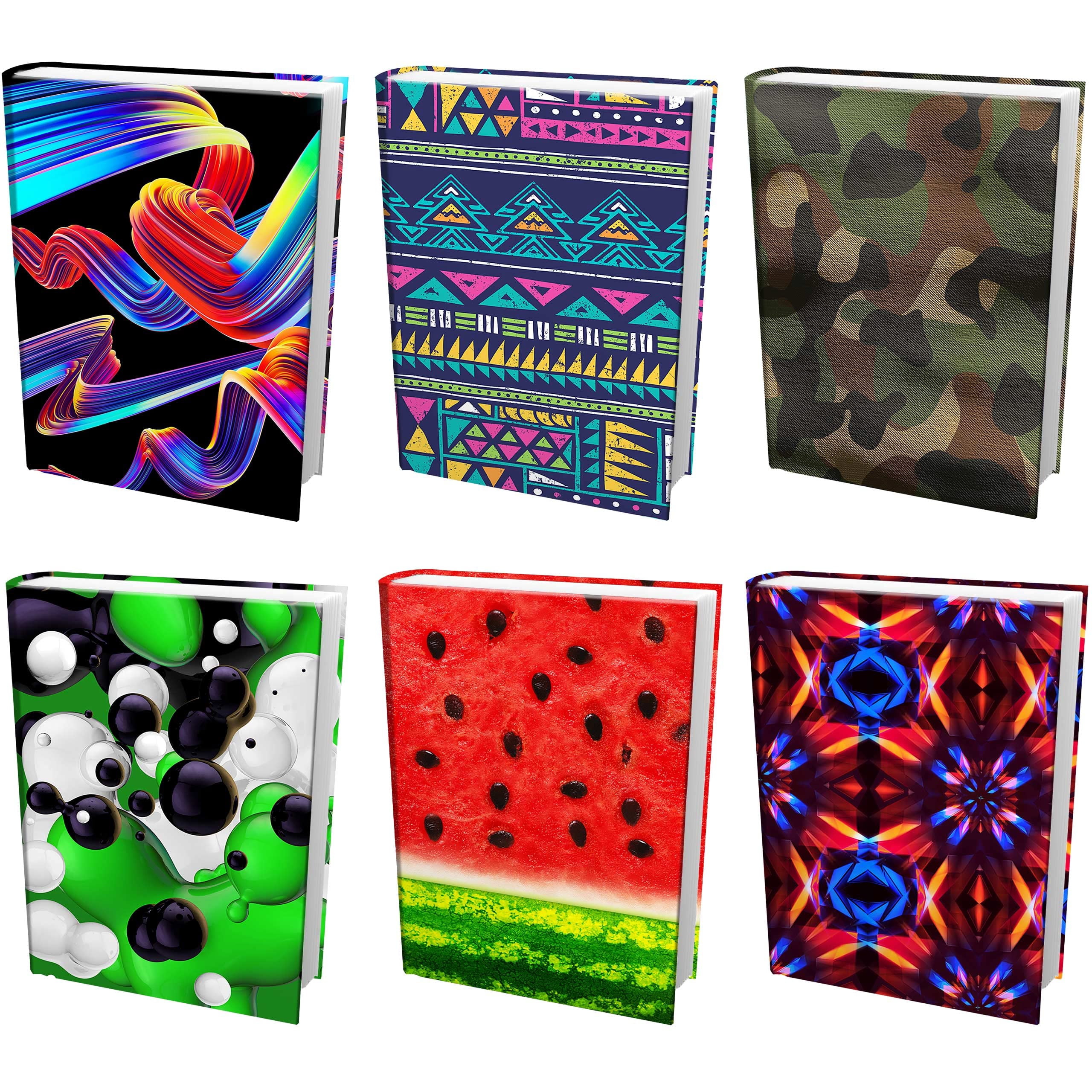 Easy Apply, Reusable Book Covers 6 Pk. Best 9x11 Textbook Jacket for ...