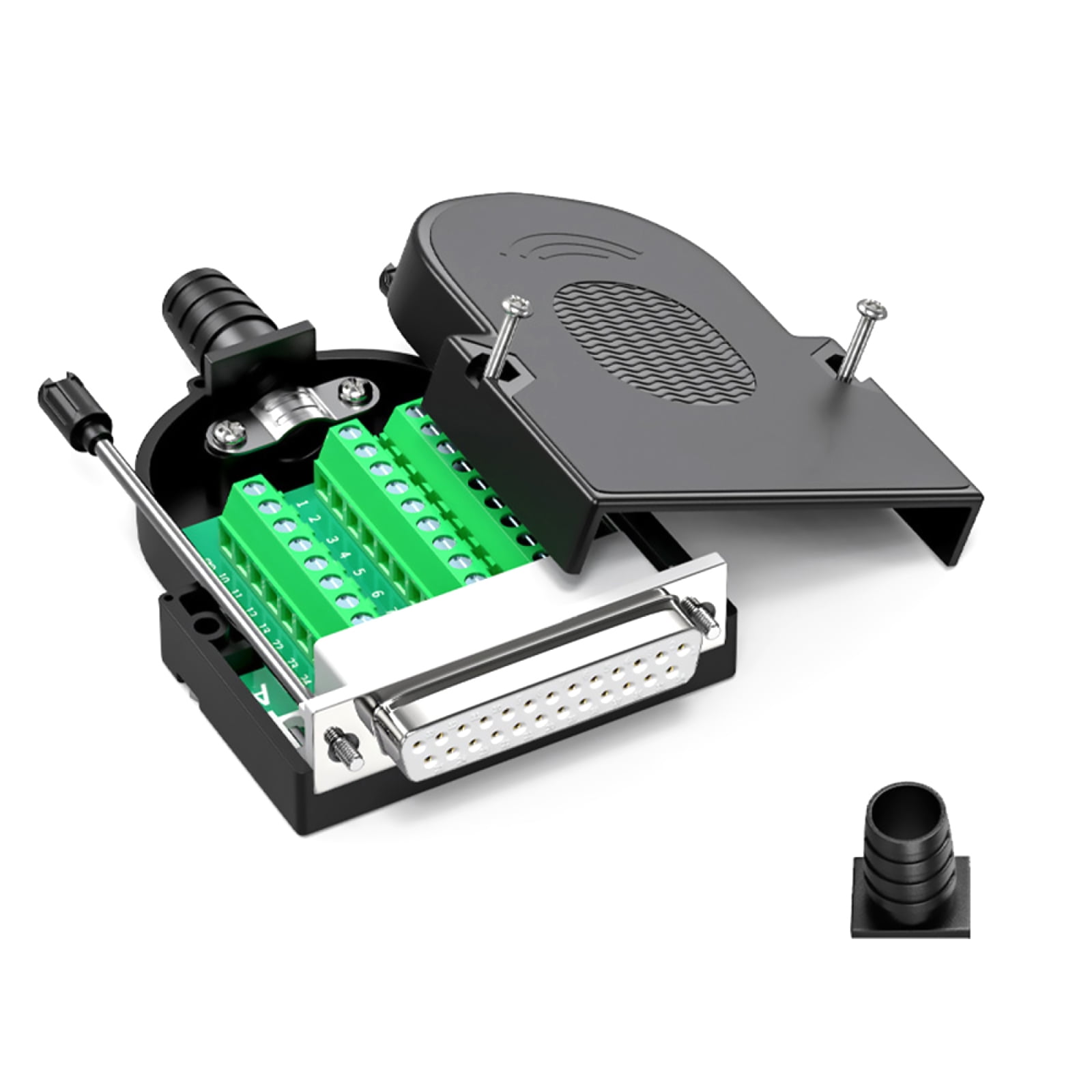 Easy Assembly DB25 Breakout Board Connector Soft Bend-Resistant 25 Pin ...