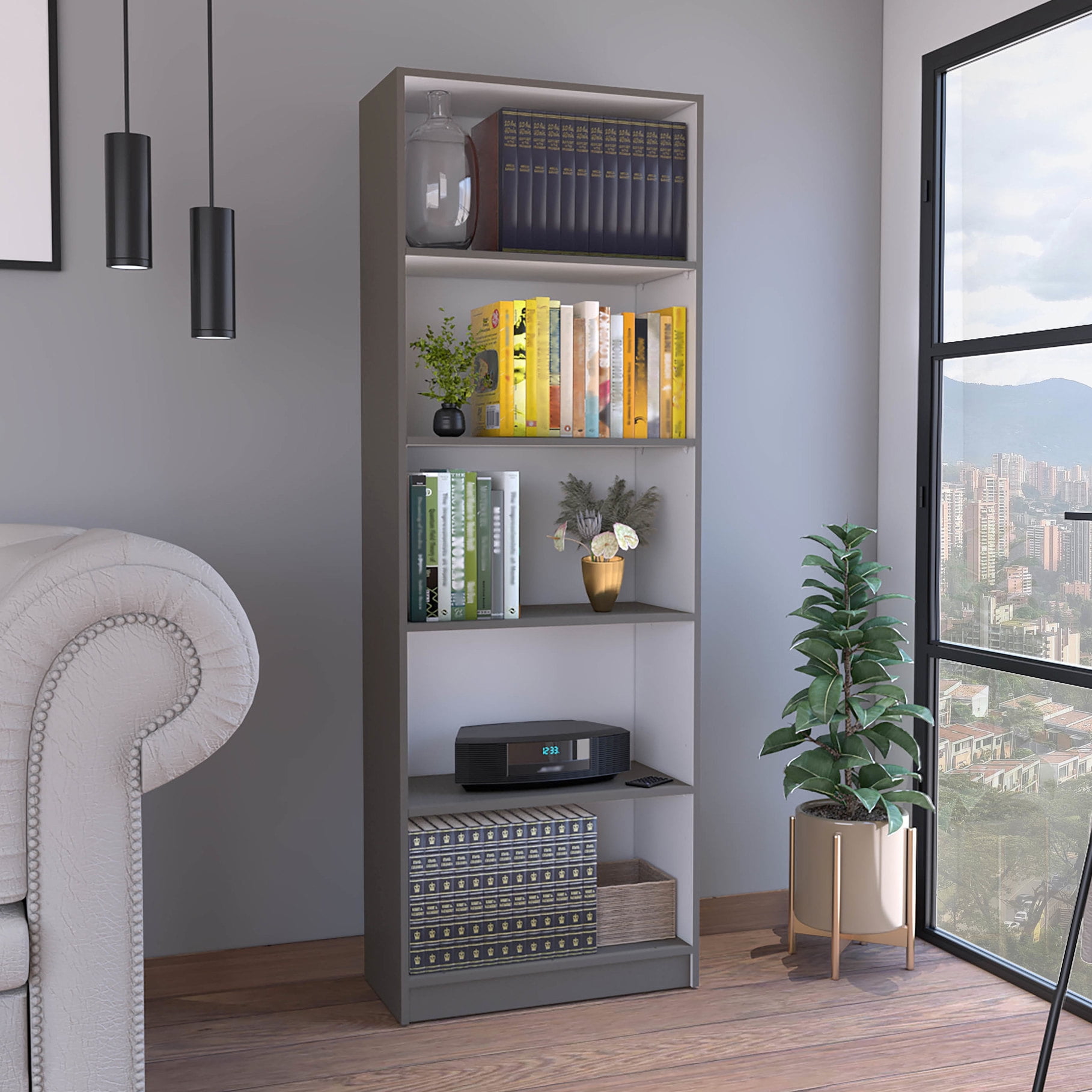 Easy Assembly | Four-tier Bookcase for Book and Decor Storage at Home ...