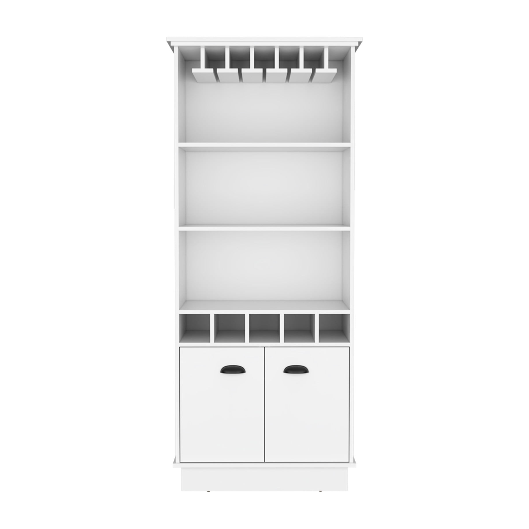 Easy - Assembly White Bar Cabinet+Ample Storage Space”-“Home Bar ...