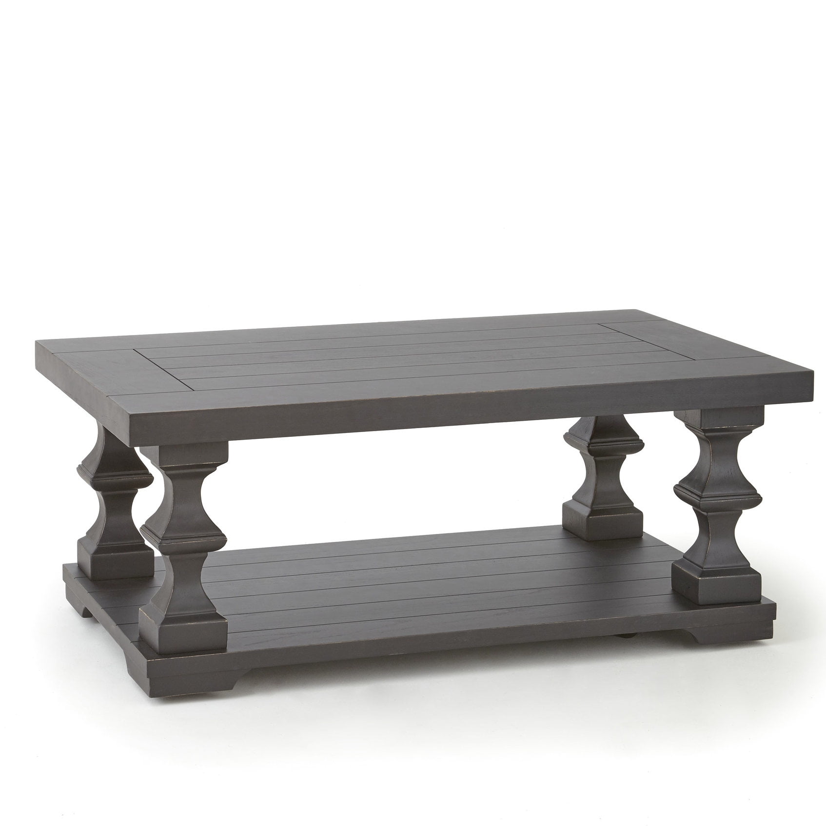 Easy Assembly and Rustic Aesthetic - Brown cocktail table with beefy ...