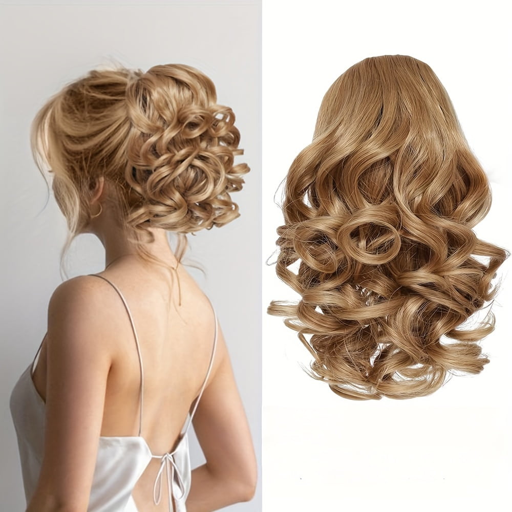 [Easy Attachment] Women's Curly Wave Clip-In Ponytail Extensions | High ...