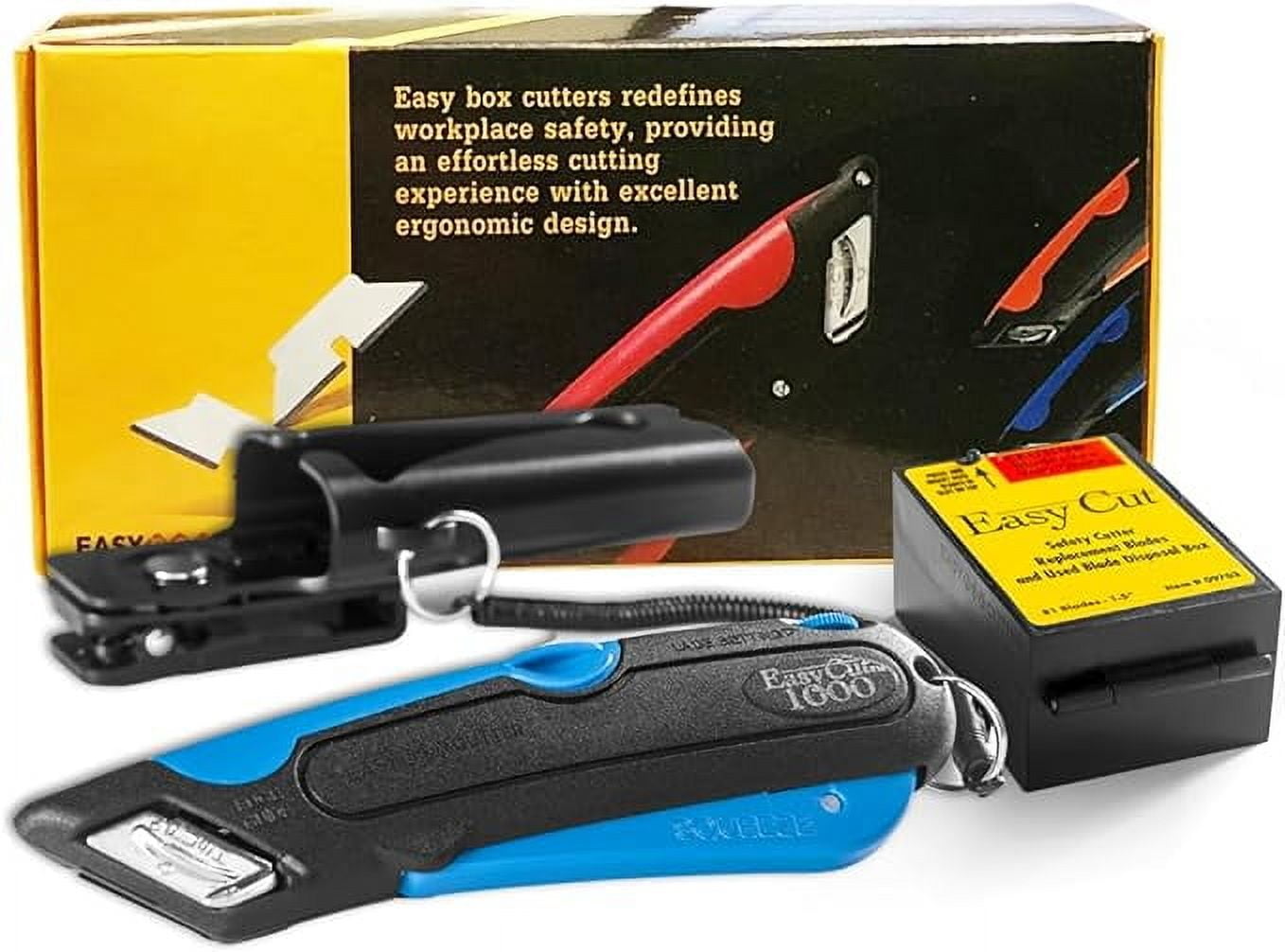 Easy Box Cutter 1000 Blue with 81 ct Blades, Box Cutter and Retractable ...