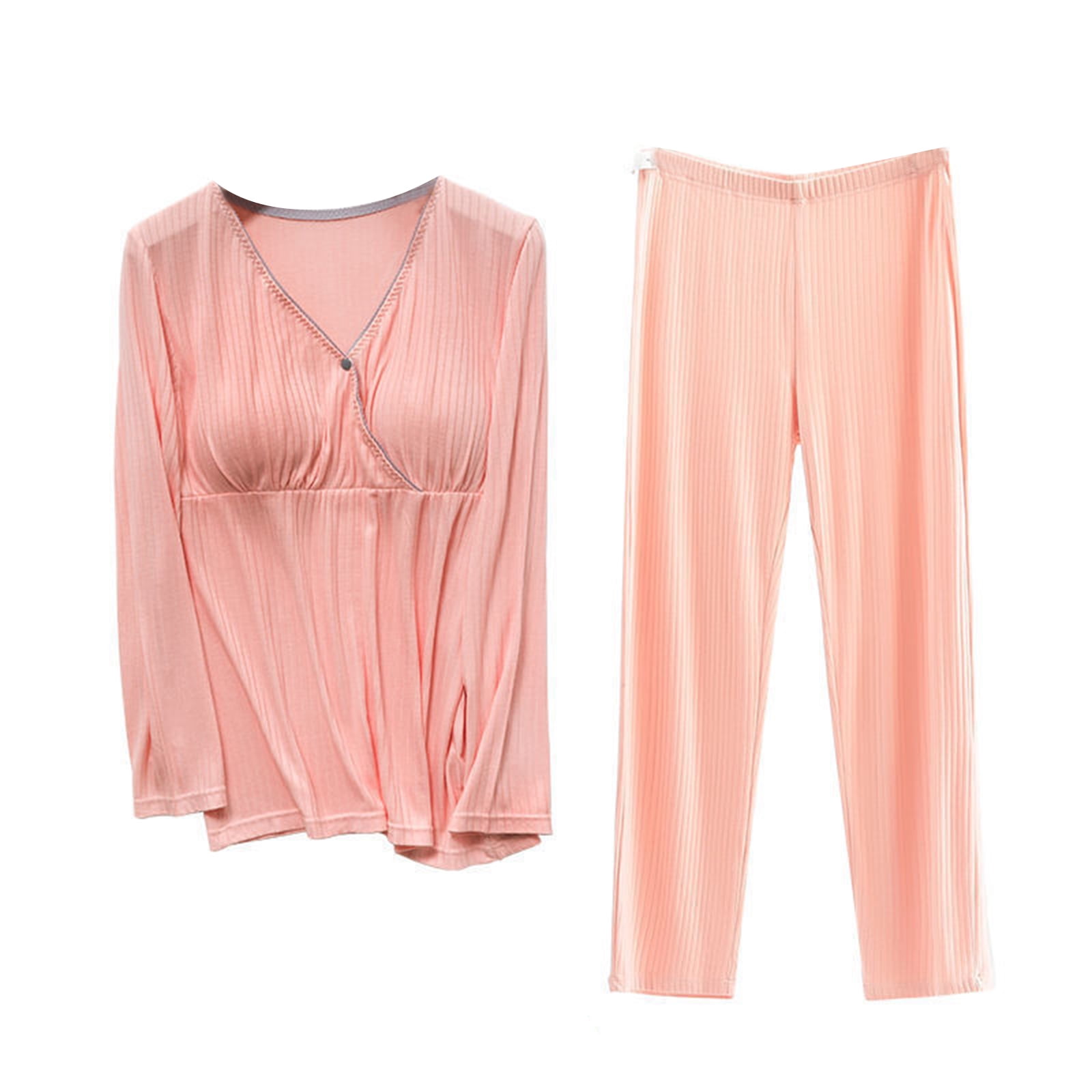 Easy Care Polyester Fabric Elastic Waist Maternity Pajamas Nursing ...