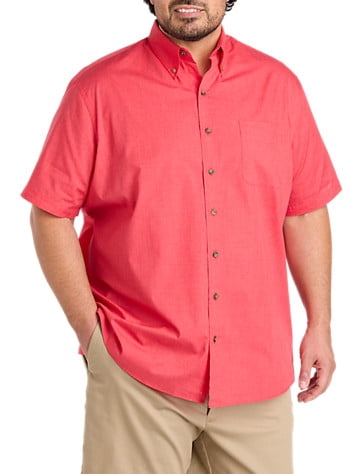 Easy-Care Solid Sport Shirt Tomato Puree 3XL - Walmart.com