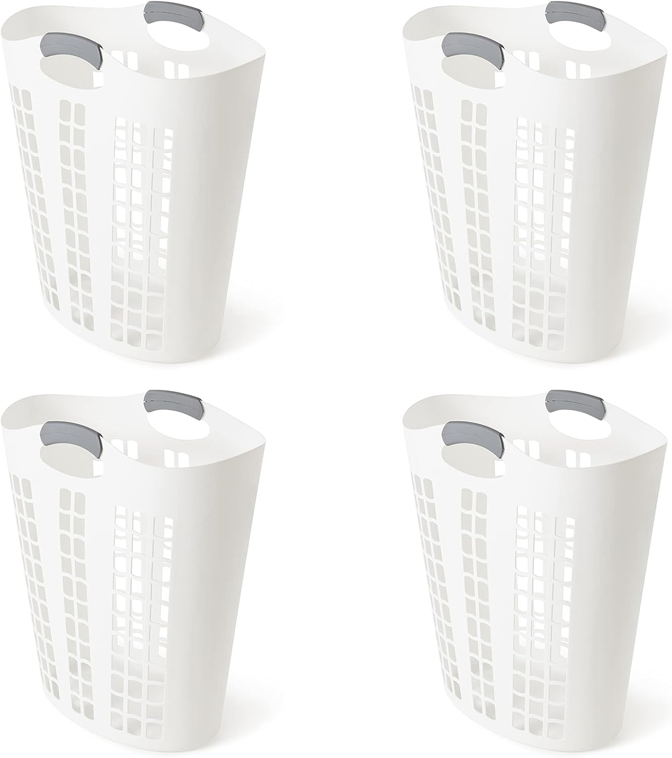 Easy Carry Flex Hamper, Large 87.5 Liter Lightweight Plastic Ventilated ...
