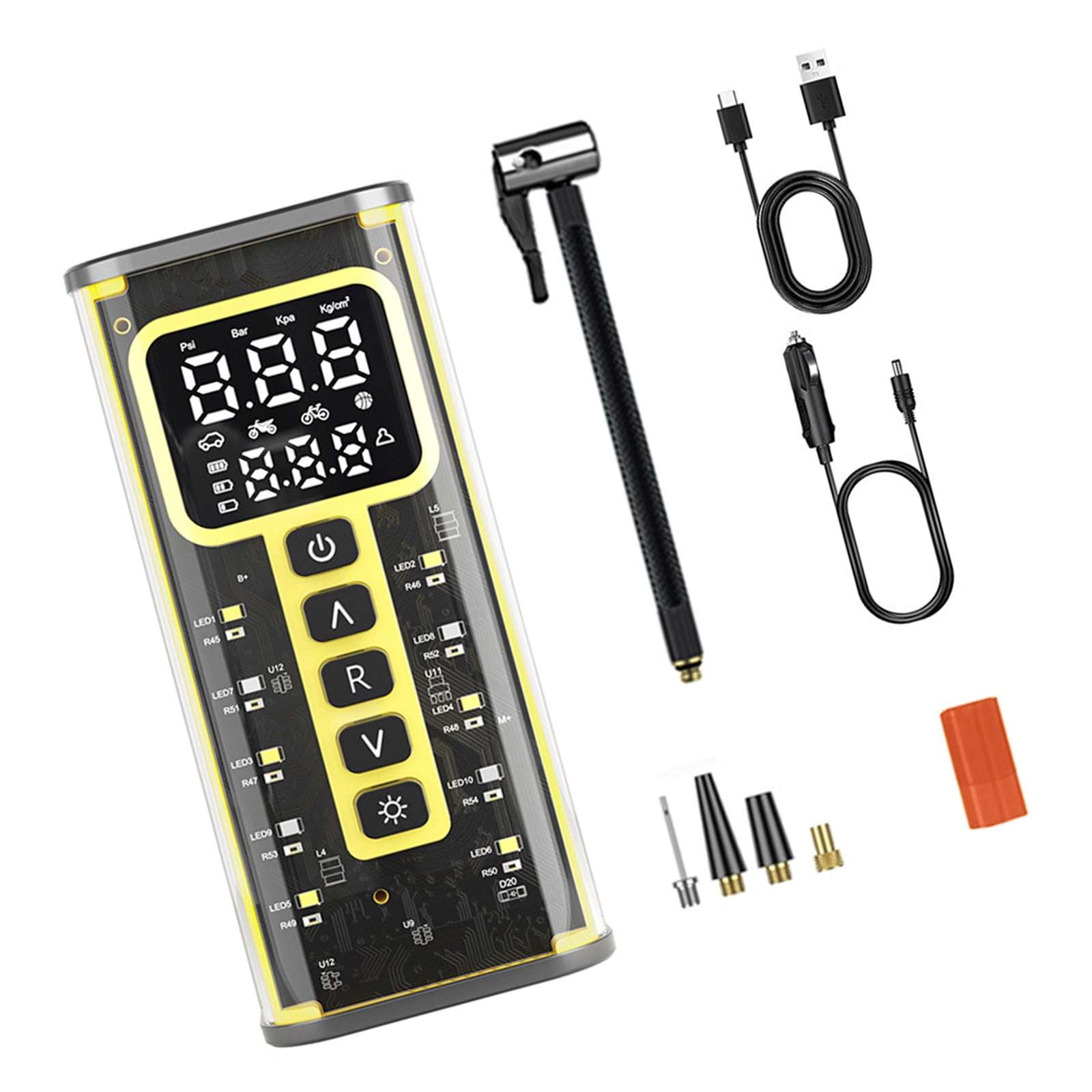Easy Carry Wireless Small Car Tire Inflator Fast Inflation Build In LCD ...
