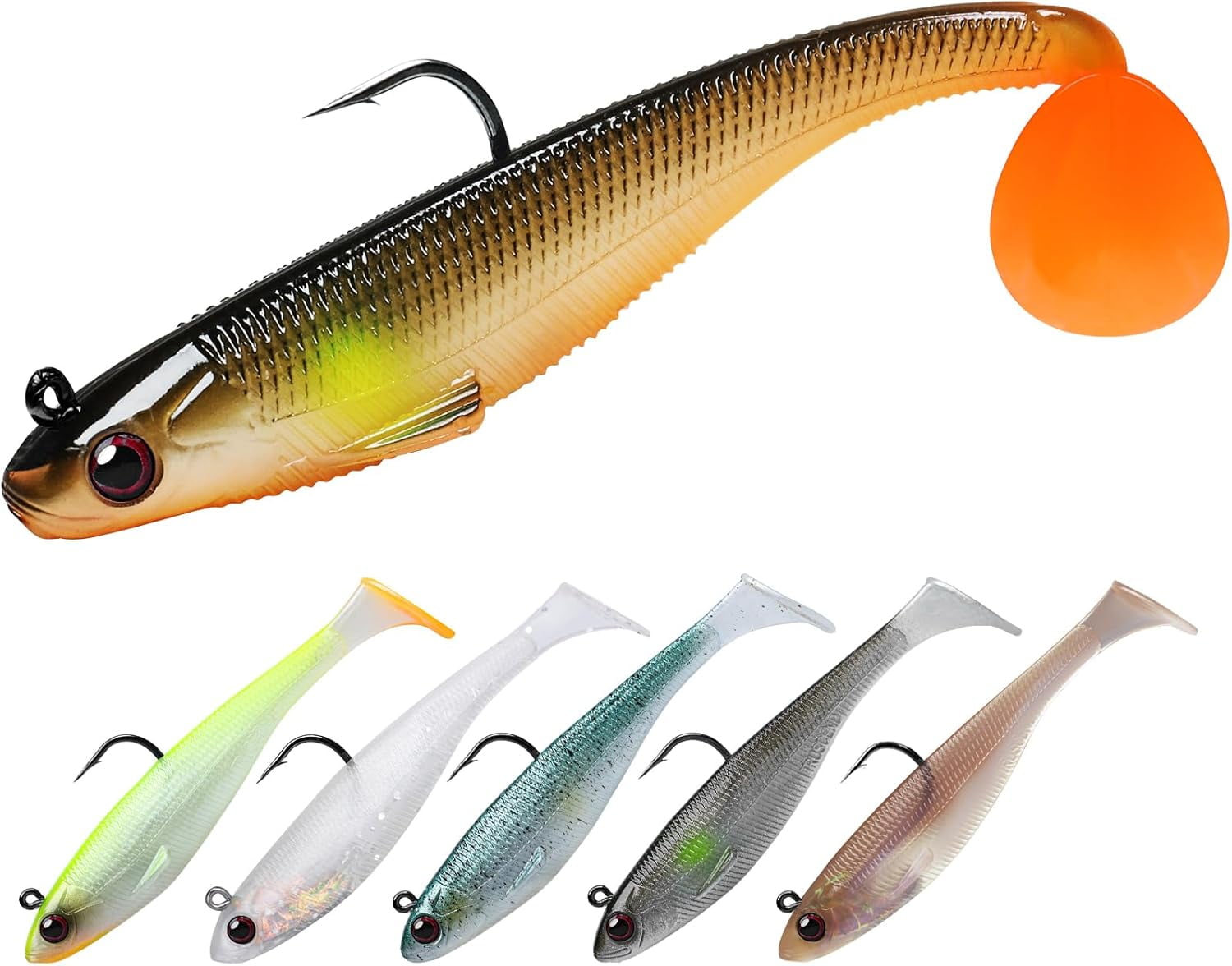 Easy Catch Pre-Rigged Soft Lures, Unique Vibrating Swim Action and ...