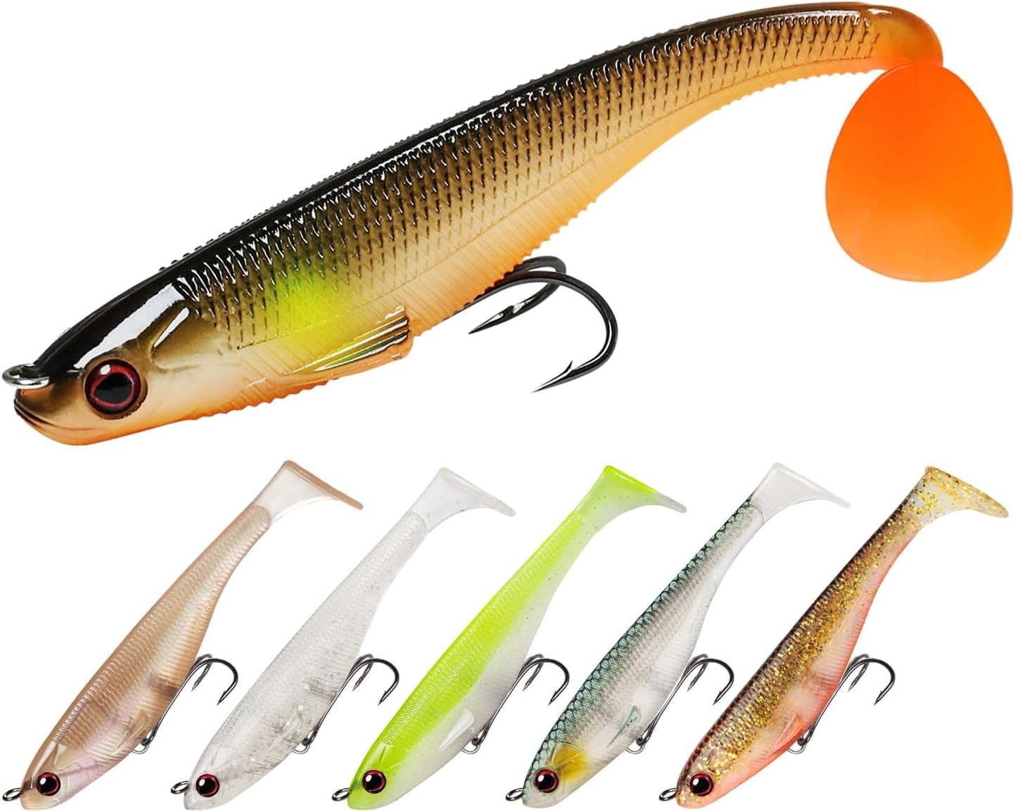 Easy Catch Pre-Rigged Soft Lures, Vibrating Swim Action and Trembly ...