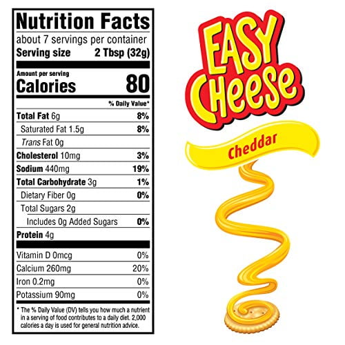 Easy Cheese Cheddar Cheese Snack, 8 oz Cans - Convenient, Spreadable ...