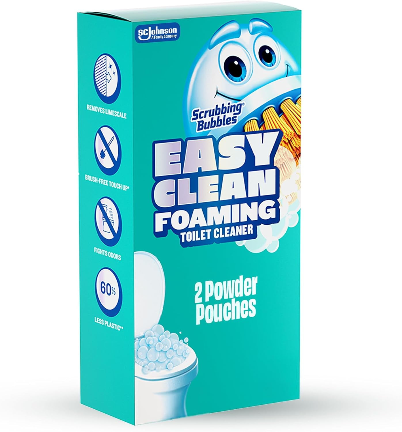 Easy Clean Foaming Toilet Bowl Cleaner, Easy Drop In Powder Pouches ...