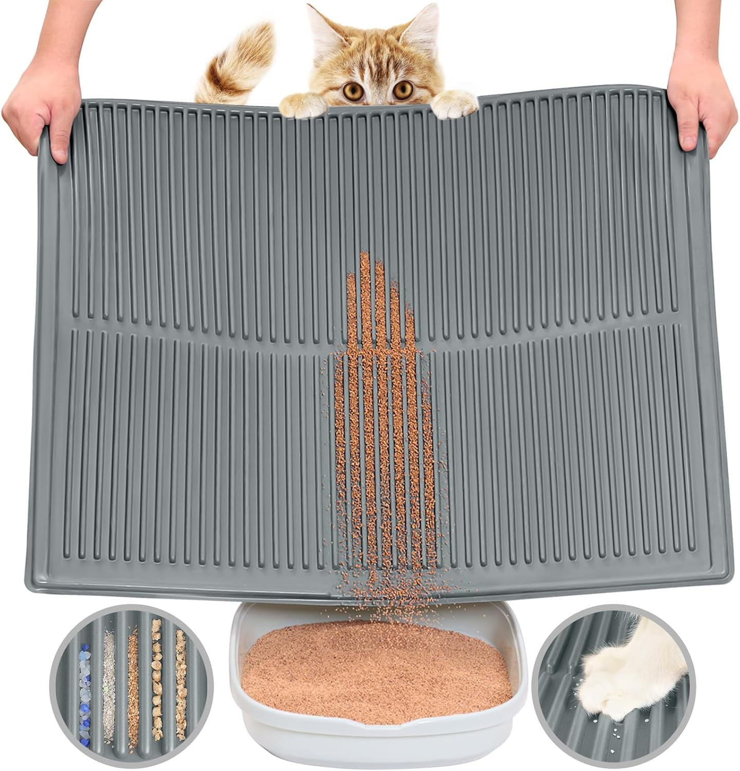 Easy Clean Litter Mat: Waterproof & UrineProof Cat Litter Trapping Mat ...
