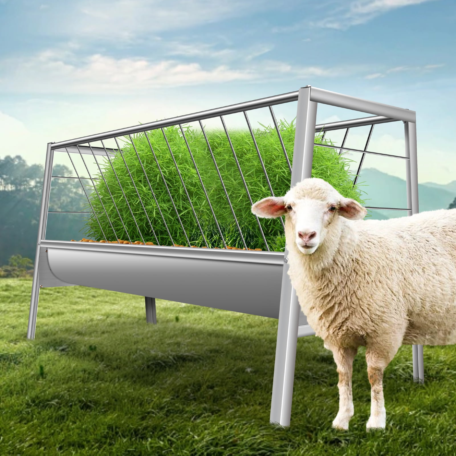 Easy-Clean Livestock Goat Feeder, Goat Hay Feeder, Pasture Feeder ...