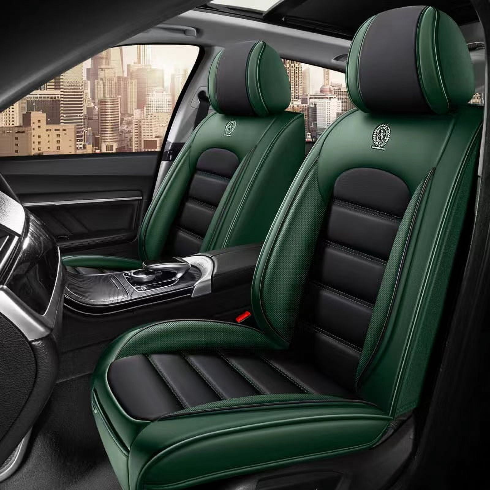 Easy Clean PU Leather Car Seat Covers Front Set - Non-Slip Cushions ...