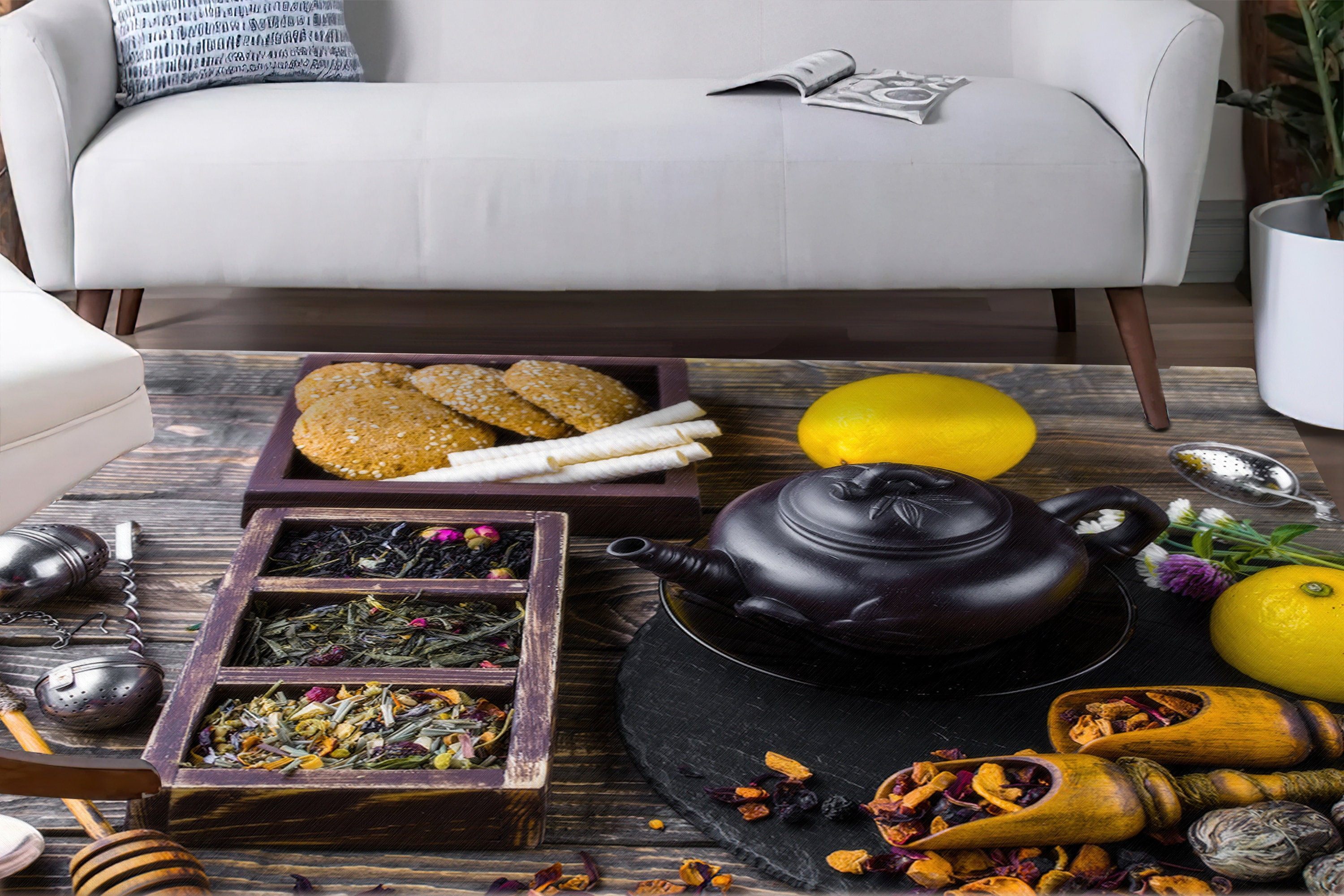 Easy to Clean Rugs, Bedroom Rugs, Pattern Rug, Modern Rug, Tea Lover ...