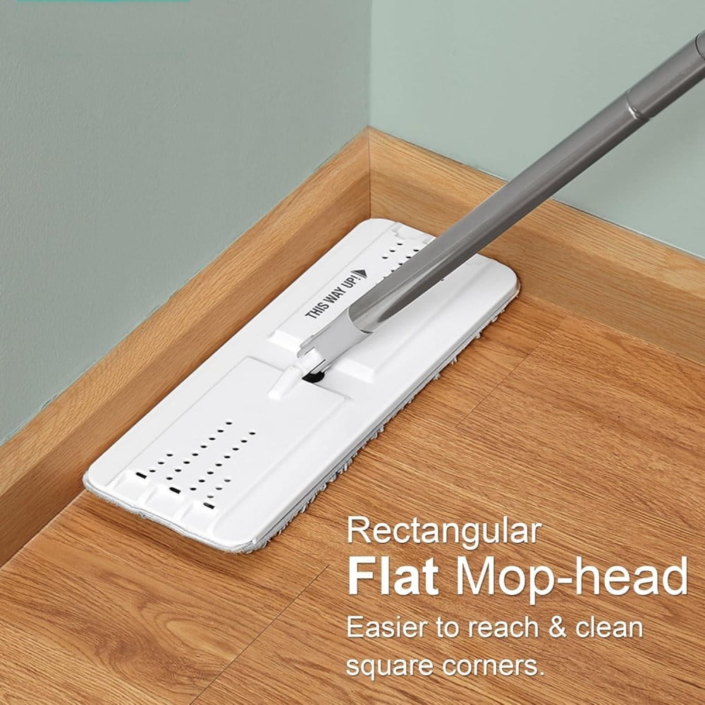 Easy Clean and Self-Squeezing Microfiber Flat Mop and Bucket System ...