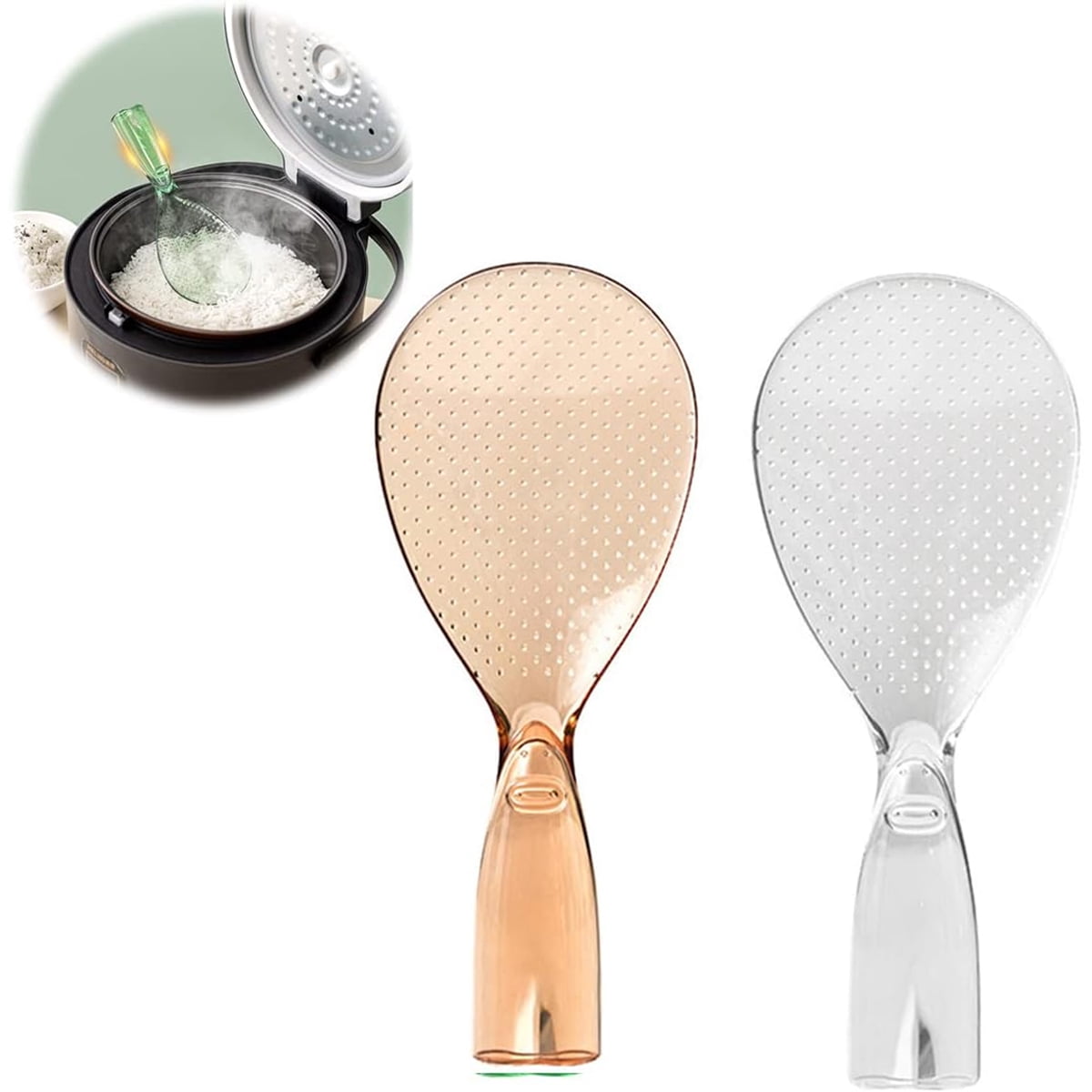 Easy Clean Standing Rice Spoons with Anti-Adhesive Texture 2 Pcs Rice ...