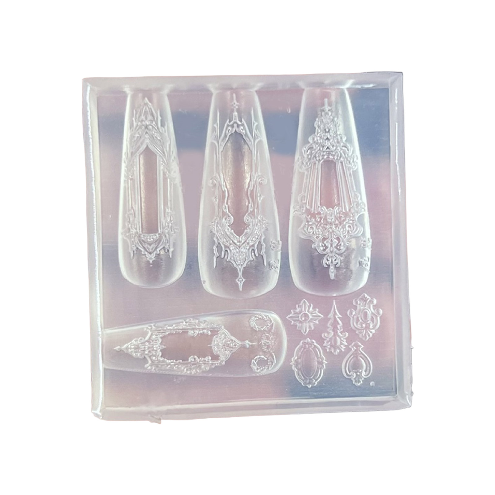 Easy Cleaning Embossed Nails Art Silicone Mold Flexible Reusable ...