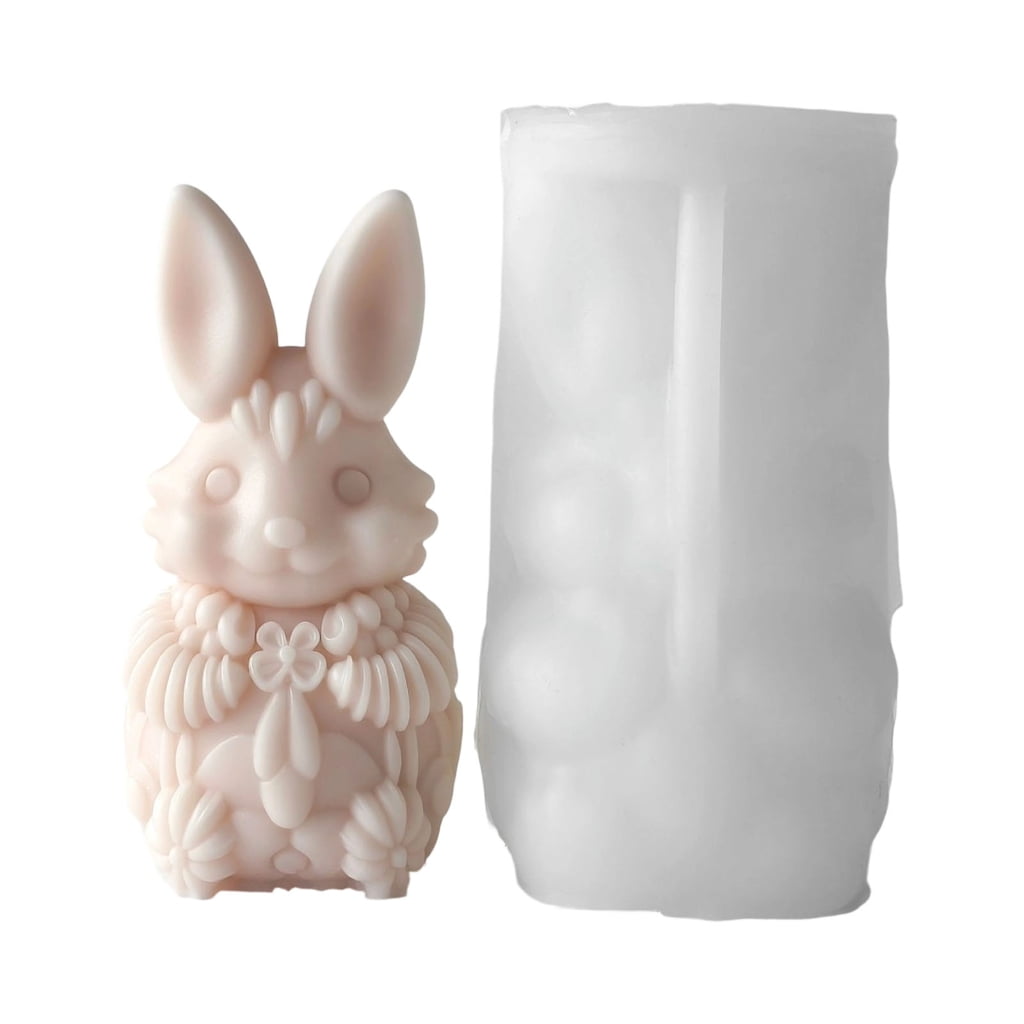 Easy Cleaning Silicone Easters Rabbits Mould For Handmade Candle And ...