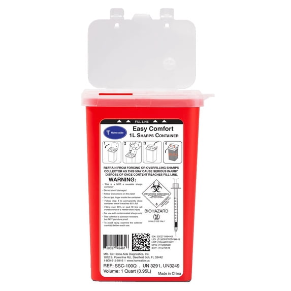 Easy Comfort Sharps Container – 1L - Walmart.com