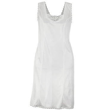 Illusion Plus Size Full Slip for Women in Black - Nylon with Lace Trim ...