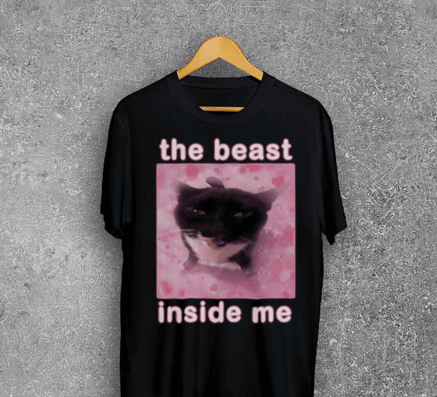 Easy Company Outffiters Beast Inside Me Funny Cat Meme Tee Gift for ...