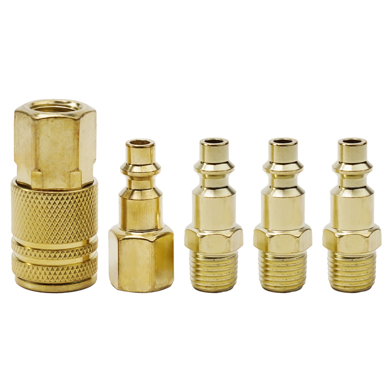 Easy Connect Brass Quick Coupler Set For Air Hose Line Connector Pack Of 5 Fangkenuo - Walmart.com