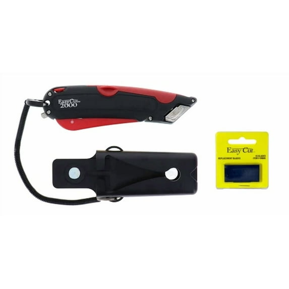 Easy Cut 2000 Red Safety Box Cutter Knife Easycut & Pack 0F 10 Blades ...
