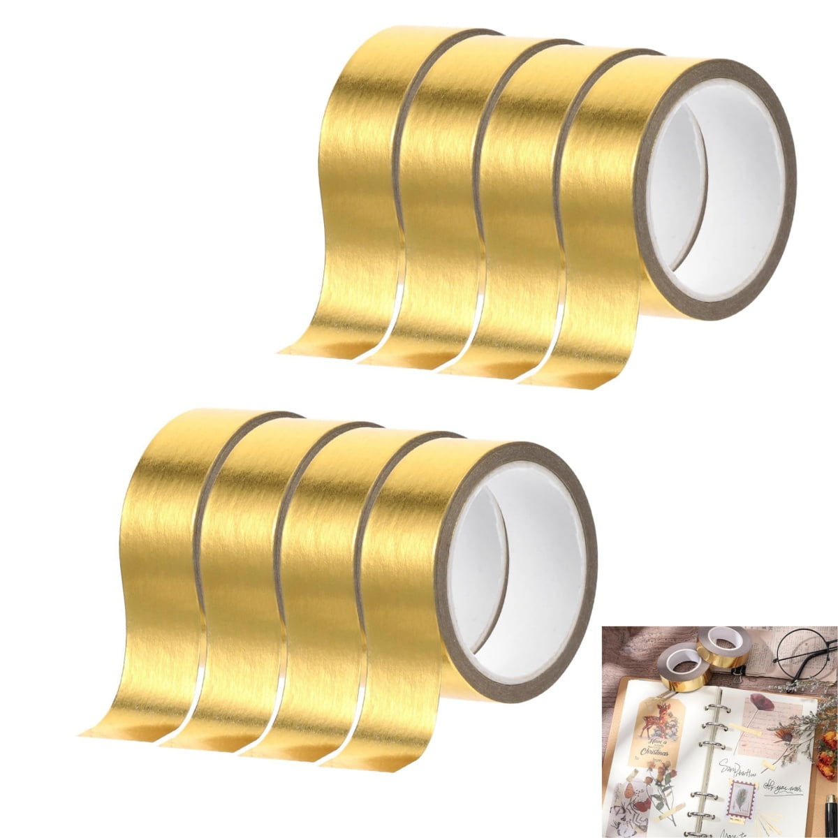 Easy-Cut Foil Tape,8-Roll Set of Metallic Gold Graphic Art Tape for DIY ...
