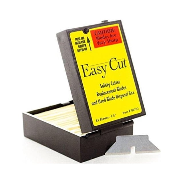 Easy Cut Safety Cutter Blades & Disposal Unit, Box of 81 Razor Tool ...