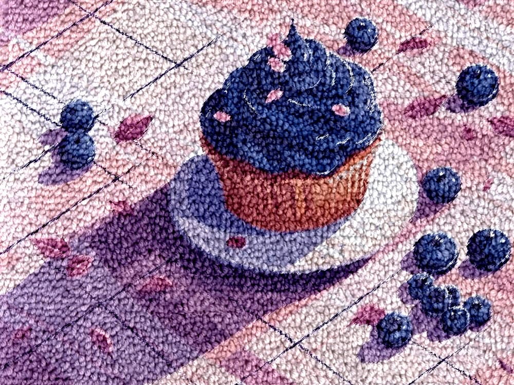 Easy DIY Latch Hook Rug Kits Cup Cake DIY Tapestry Crochet Hooking Mat ...