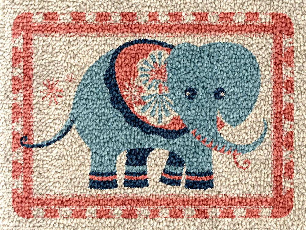 Easy DIY Latch Hook Rug Kits Cute Rabbit and Flowers DIY Tapestry ...