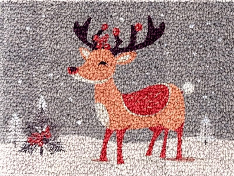 Easy DIY Latch Hook Rug Kits Deer DIY Tapestry Crochet Hooking Mat ...