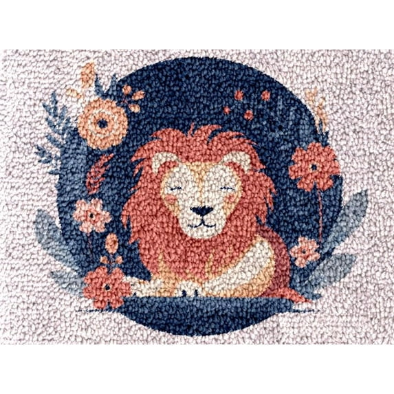 Easy DIY Latch Hook Rug Kits Flowers Lion DIY Tapestry Crochet Hooking ...