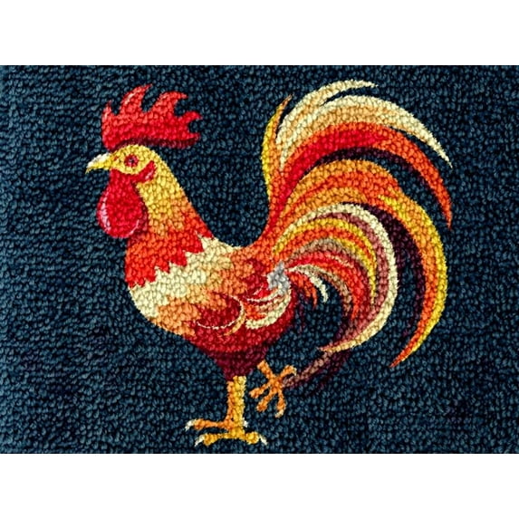 Easy DIY Latch Hook Rug Kits Rooster DIY Tapestry Crochet Hooking Mat ...