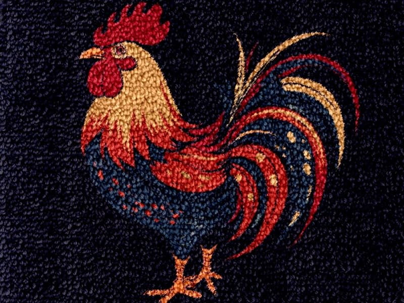 Easy DIY Latch Hook Rug Kits Rooster DIY Tapestry Crochet Hooking Mat ...