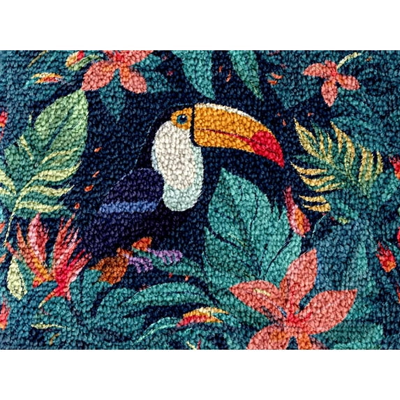 Easy DIY Latch Hook Rug Kits Toucan Bird and Flowers DIY Tapestry ...