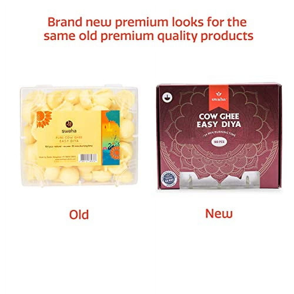 Easy Diya ghee Wicks/Diya batti, 100 Pieces, 30 min Burning time, Wax ...