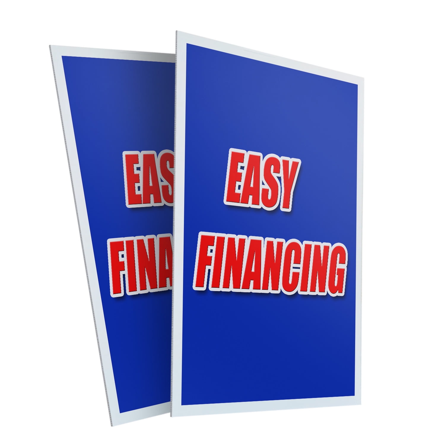 Easy Financing (2-PACK) 24" x 36" Plastic Signs | Sign Insert 4mm ...