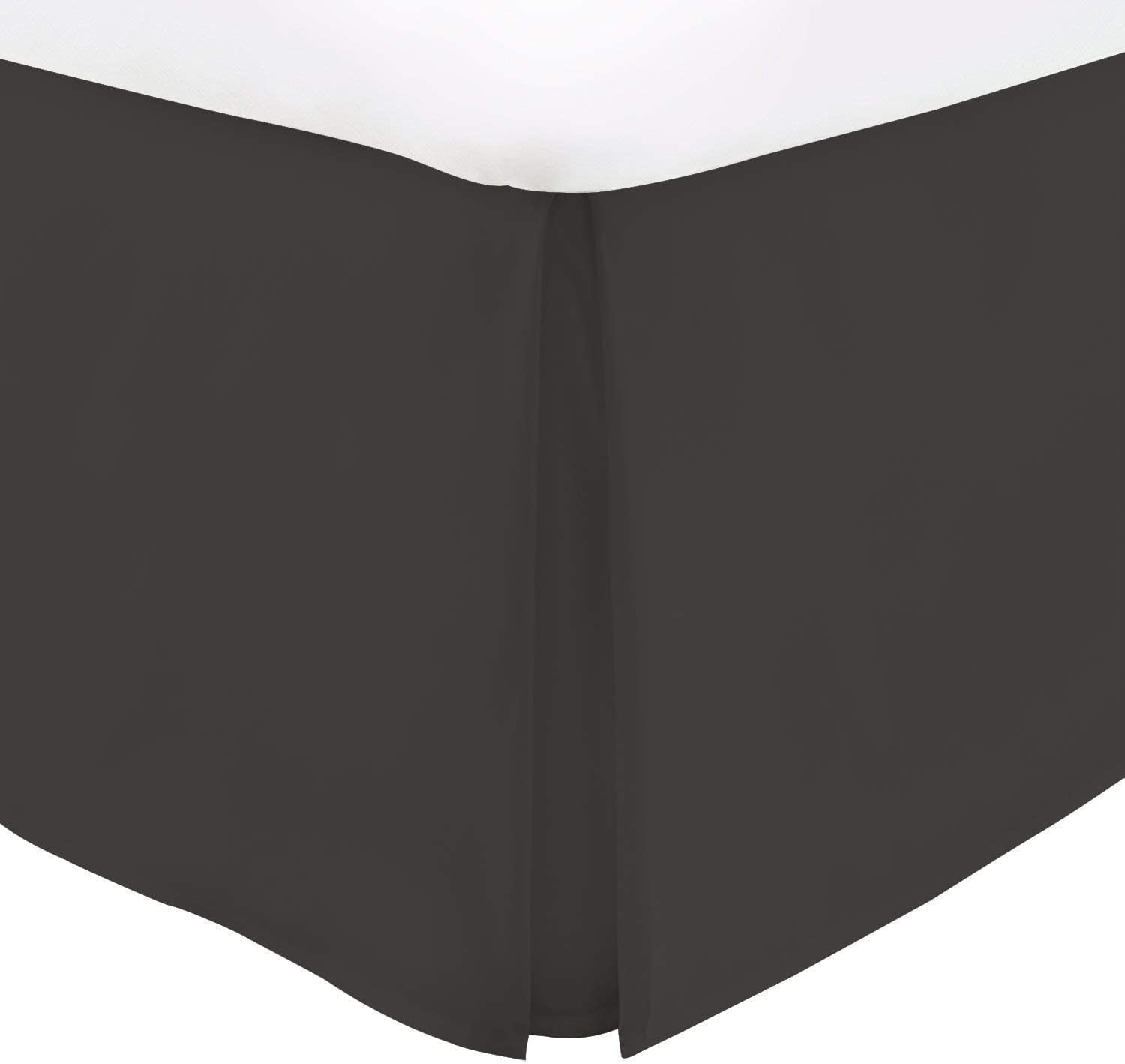 Easy Fit Box Pleated Bed Skirt 15” Inch Tailored Drop Bed Skirt 800