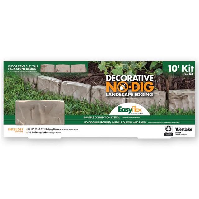 Easy-Flex 7030445 10 ft. x 2.7 in. Easy Flex Plastic Landscape Edging ...