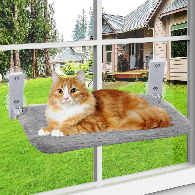 Easy Fold Cat Window Perch - Cordless, Foldable, Zip-Off Washable Bed ...
