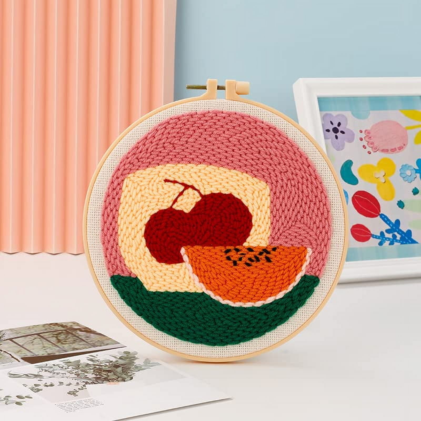 Easy Fruits Peach Punch Needle Embroidery Starter Kits for Kids and ...